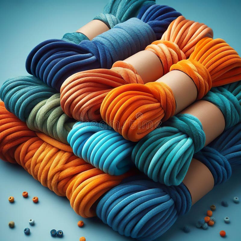 Bundle of Colored Ropes, Square Picture Stock Image - Image of colored ...