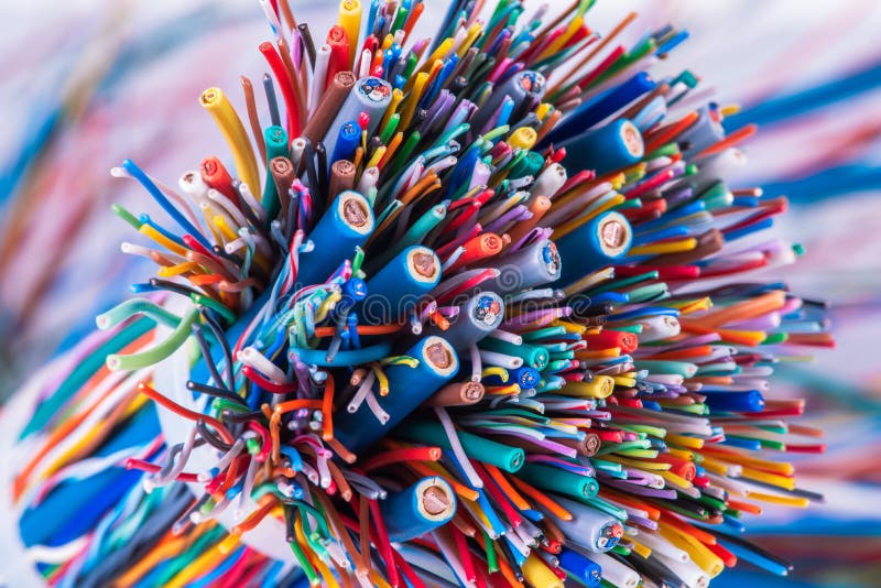 Bundle of Colorful Electric Cable Stock Image - Image of electric ...