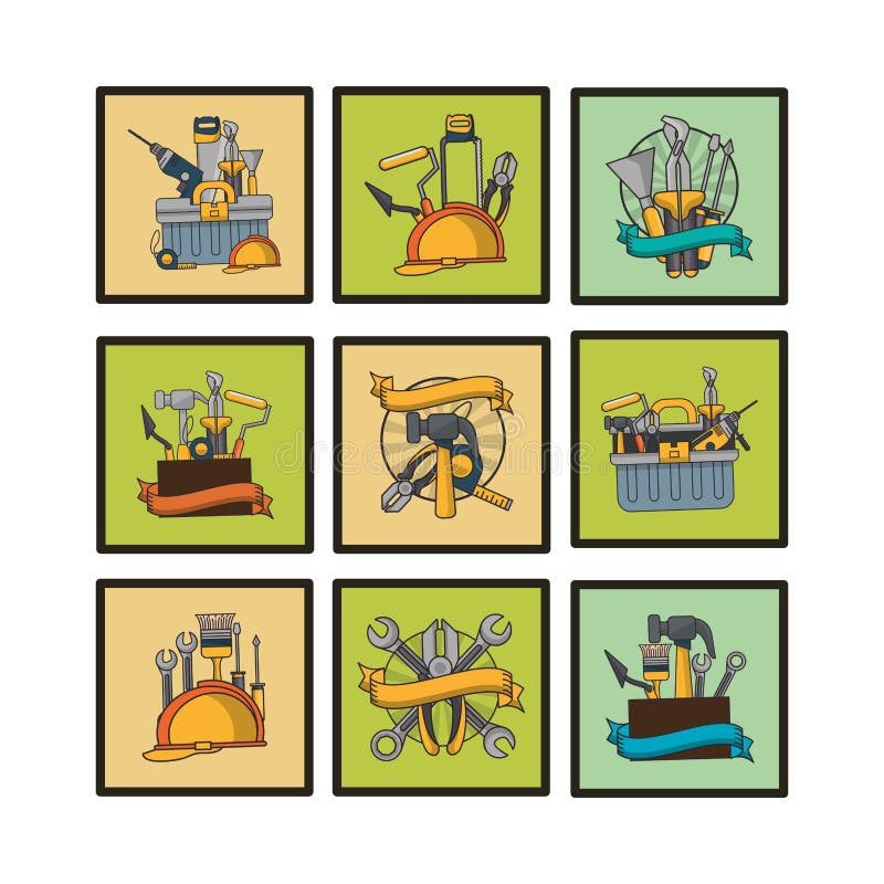 Construction Tools and Equipment Cartoons Stock Vector - Illustration ...