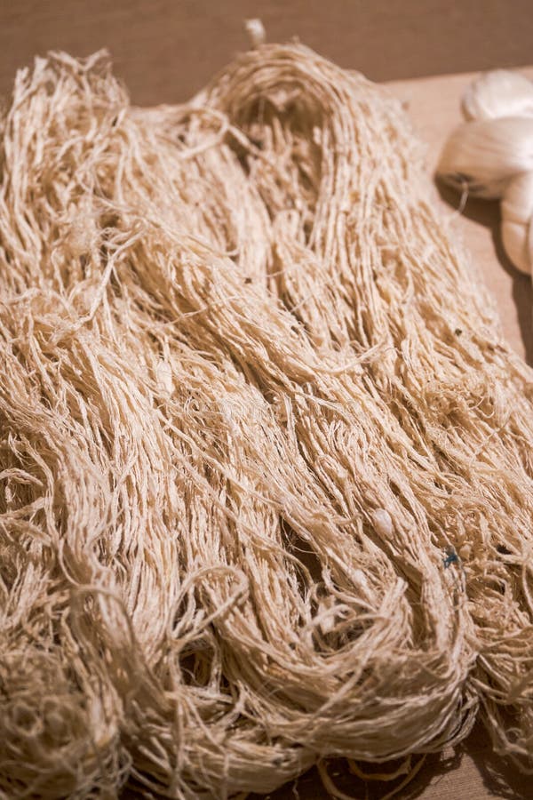 A Bundle of Cotton Hemp Rope and Silk Raw Material Close-up Stock Image ...