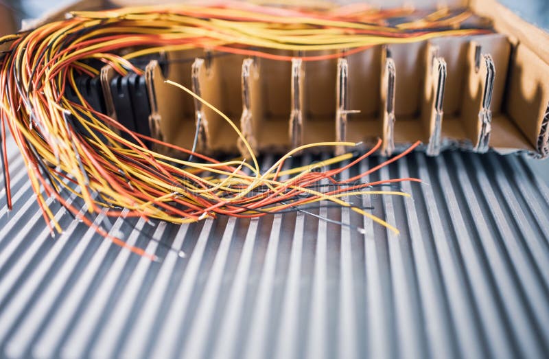 Bundle Of Cut Thin Wires With Metal Terminators Stock Photo - Image of ...