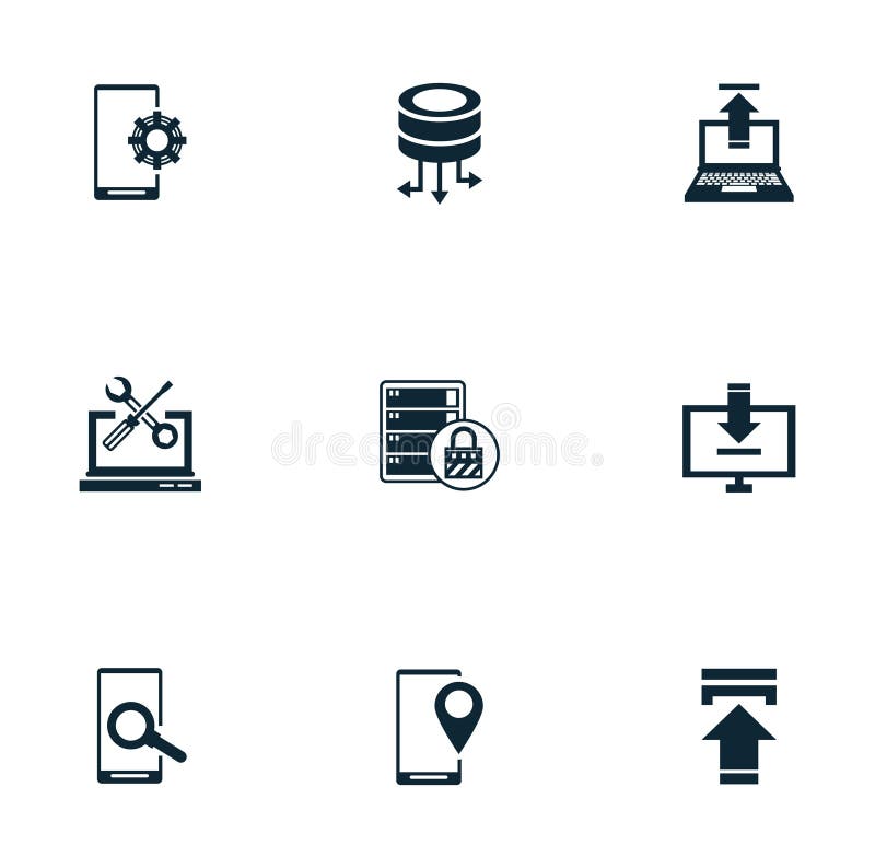 Bundle of Data Center Set Icons Stock Vector - Illustration of data ...
