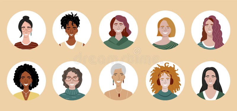 Bundle of Different Women Avatars. Set of Colourful User Portraits ... Bundle of Different Women Avatars. Set of Colourful User Portraits ...