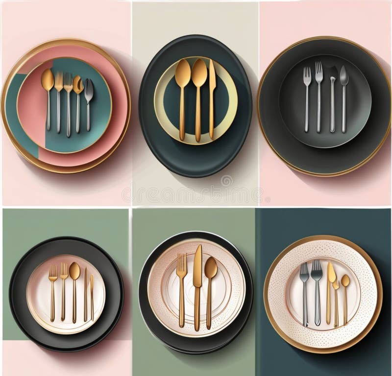 Bundle of Dinner Sets Illustration Stock Illustration - Illustration of ...