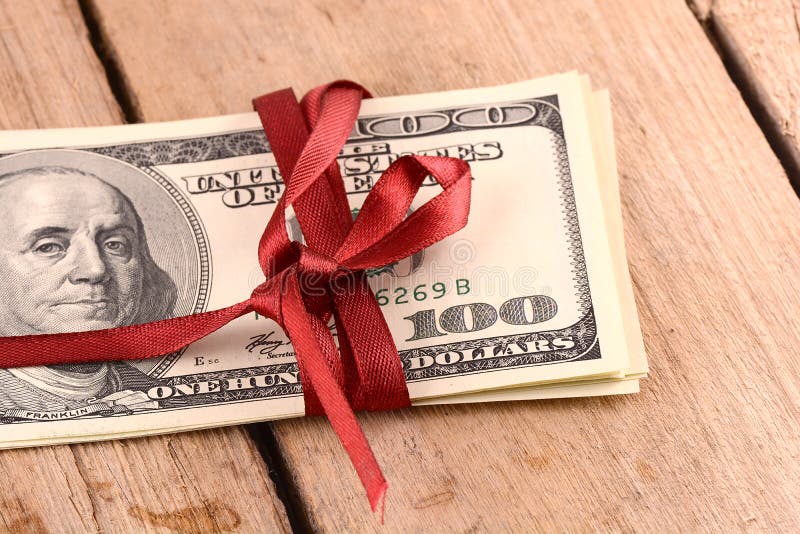 Bundle of Dollars Tied with Ribbon Stock Photo - Image of business ...