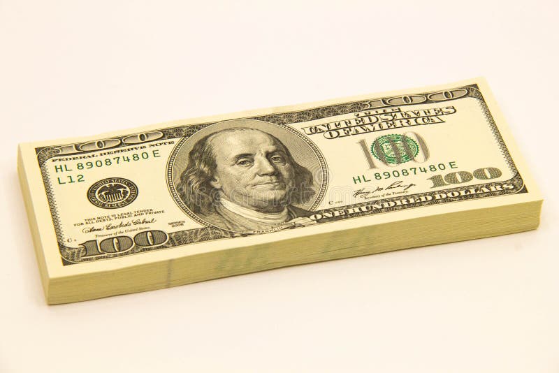 Bundle of Dollars on a White Background. Isolated. Stack of Dollars. US ...