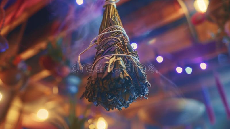 A Bundle of Dried Sage Hangs from the Ceiling Symbolizing the Cleansing ...