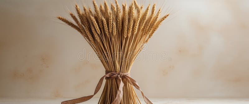 Bundle Dried Wheat Stalks Tied Rustic Ribbon Stock Photos - Free ...