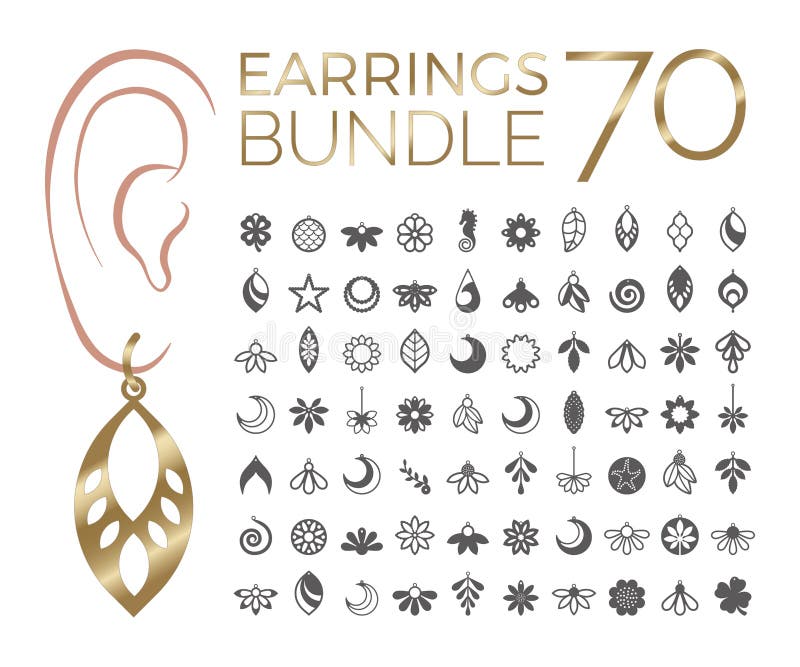 Earrings 2 stock vector. Illustration of vector, accessory - 290553362