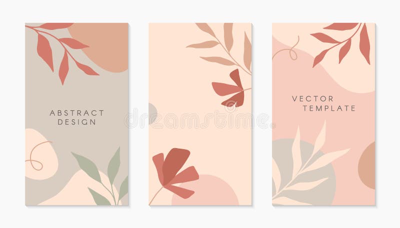 Bundle of Editable Insta Story Templates with Copy Space for Text Stock ...