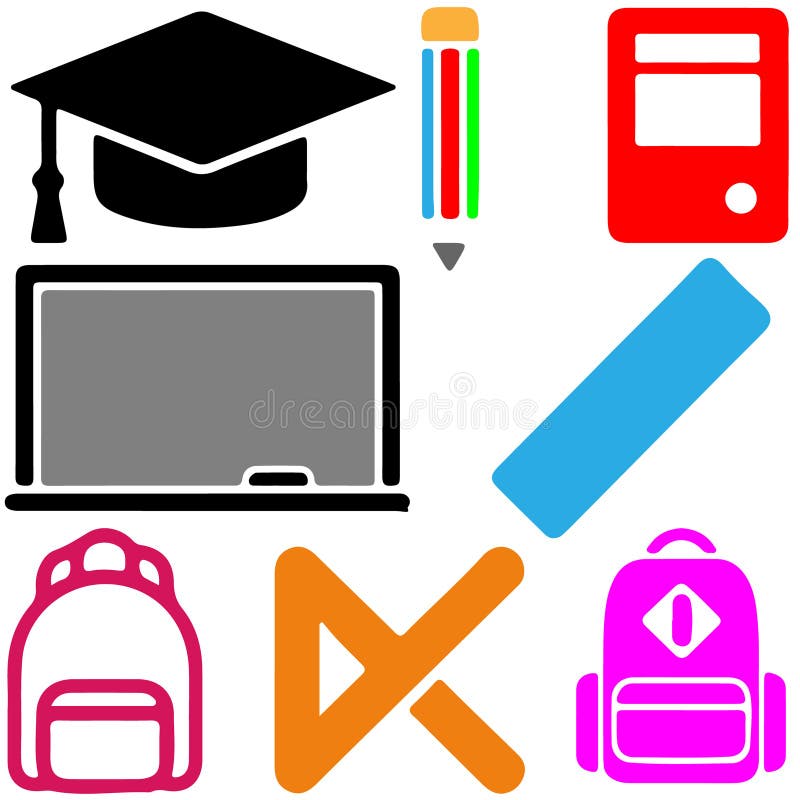 Bundle Education Icon Art and Illustrator Eps Stock Vector ...