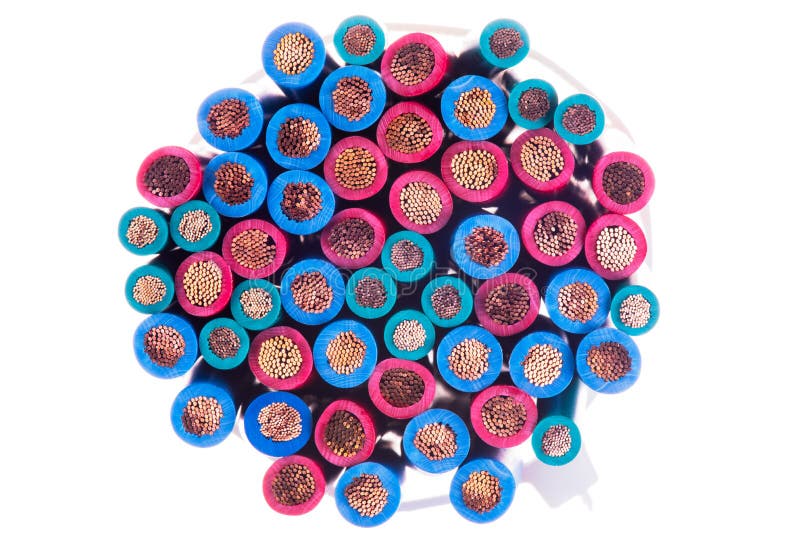 Bundle of Electric Cables Isolated on White Background Stock Photo ...