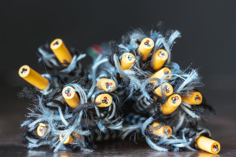 Bundle of Electrical Copper Cable Cord Used To Electrical Installation ...