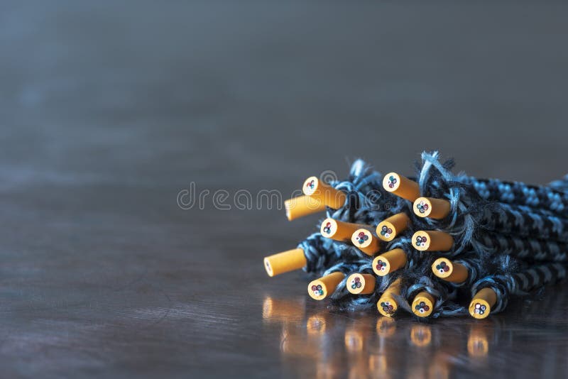 Bundle of Electrical Copper Cable Cord Used To Electrical Installation Stock Image - Image of ...