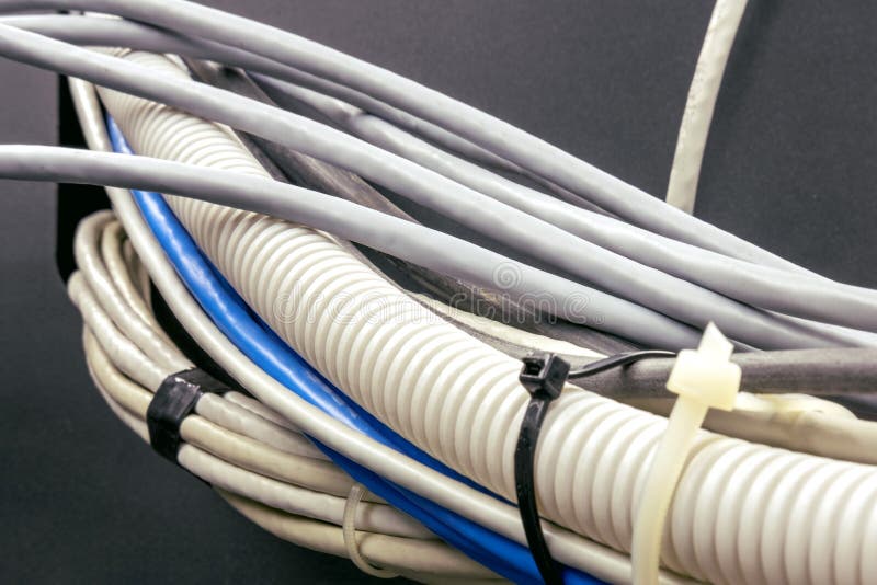 Bundle of network cables stock image. Image of equipment - 26175687