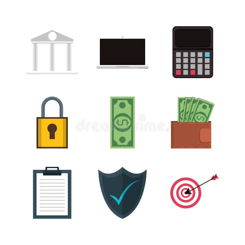 Bundle of Electronic Commerce Icons Stock Vector - Illustration of ...