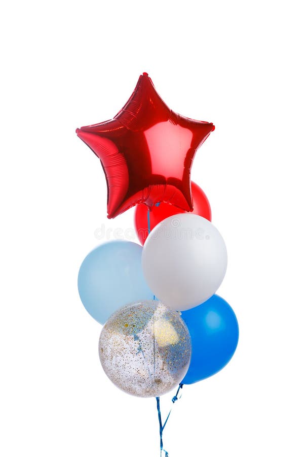 Bundle of Festive Balloons, Isolated on White Stock Image - Image of ...