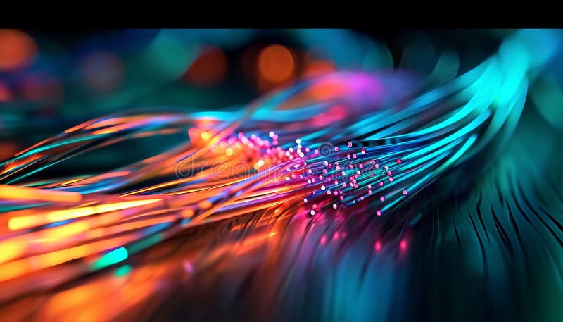 Bundle of Fiber Optic Cables. Optical Fiber Cable Colorful Illustration ...