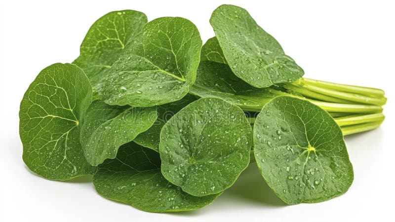 Bundle of Fresh Green Leaves on White Background Stock Illustration ...