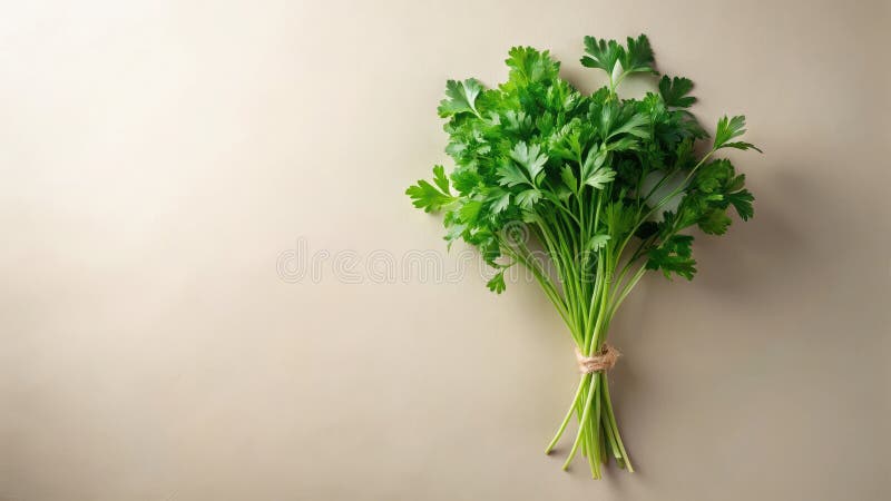 A Bundle of Fresh Parsley on a Neutral Background, Ideal for Culinary ...