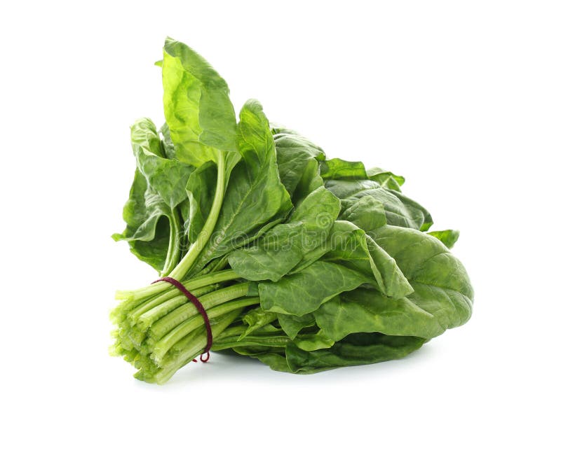 Bundle of Fresh Spinach on White Stock Image - Image of meal, delicious ...