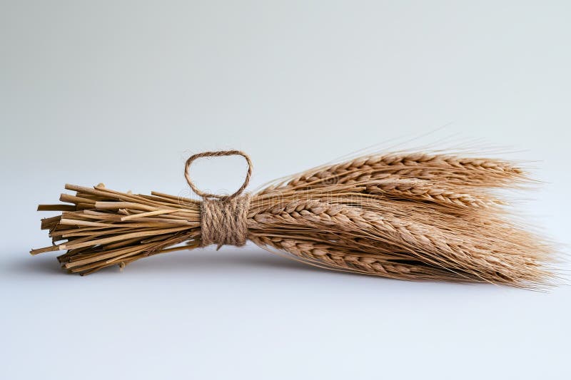 A Bundle of Freshly Harvested Wheat Tied with Natural Jute String Stock ...
