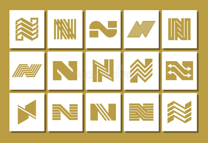 Bundle of Geometric Line Abstract Letter N Logo Design Stock Vector ...
