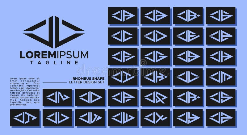 Bundle of Geometric Line Rhombus Letter J JL Logo Design Stock Vector ...
