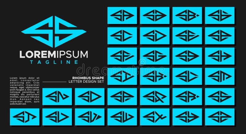 Bundle of Geometric Line Rhombus Letter S SS Logo Design Stock Vector ...