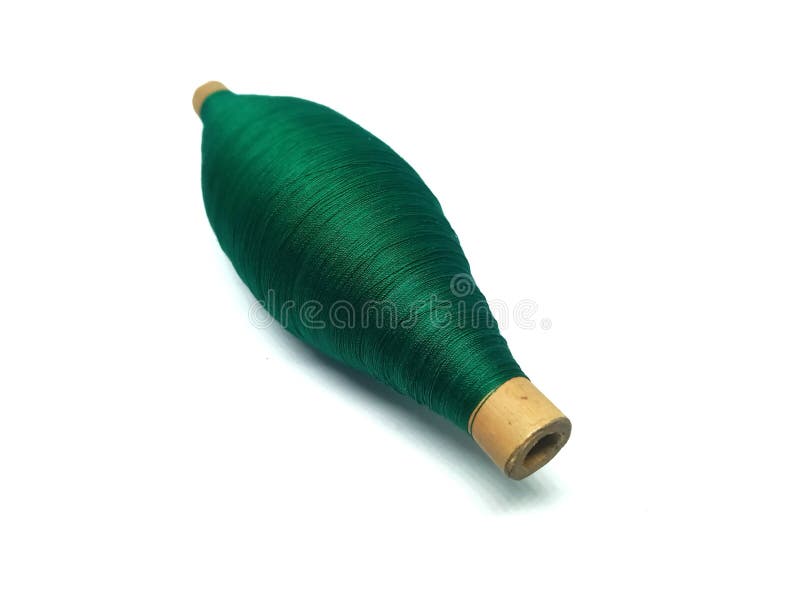 Bundle of Green Thread on White Background Stock Image - Image of ...