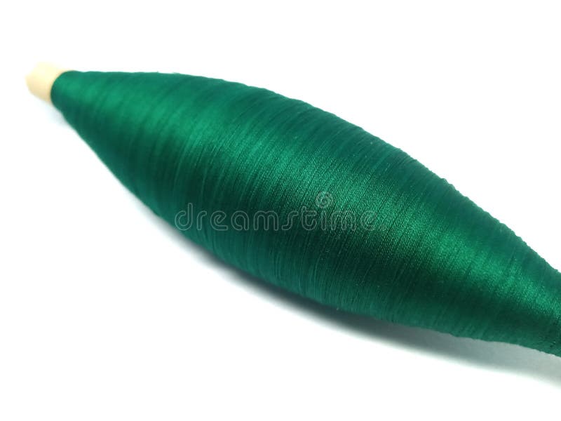 Bundle of Green Thread on White Background Stock Image - Image of ...