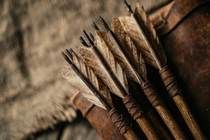 Bundle of Handcrafted Wooden Arrows Stock Illustration - Illustration ...