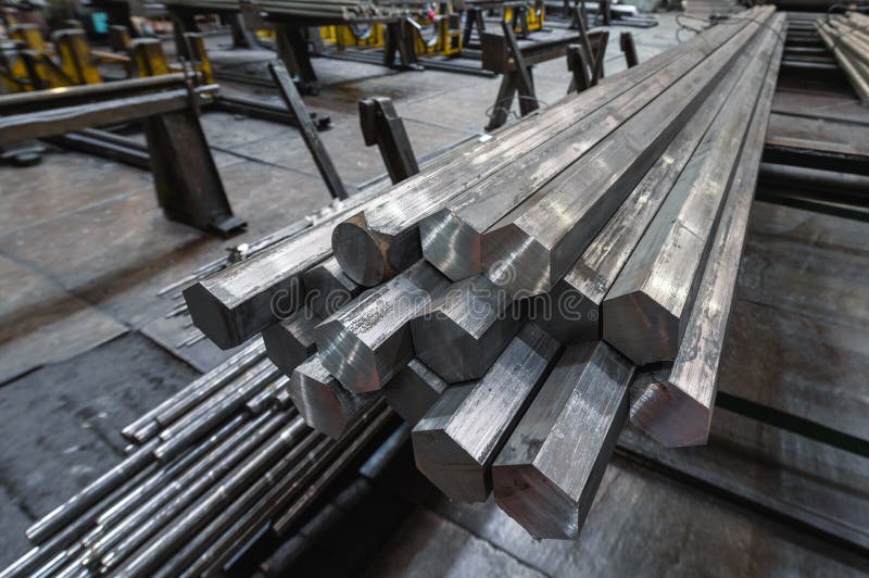 A Bundle of Metal Rectangular Profile. Industrial Interior Stock Image ...