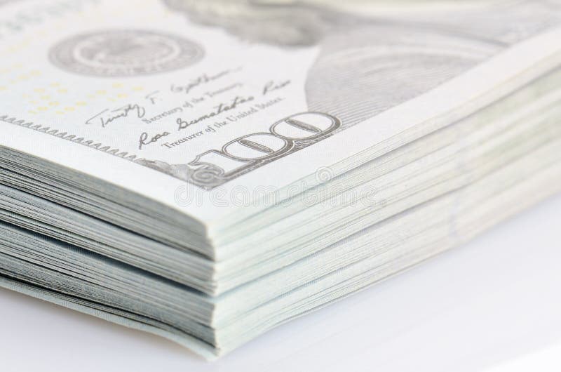 Bundle of Hundred Dollars Bank Notes Stock Image - Image of pack ...