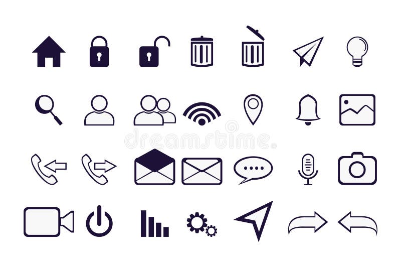 A Bundle of Icons for Mobile Apps Stock Vector - Illustration of label ...