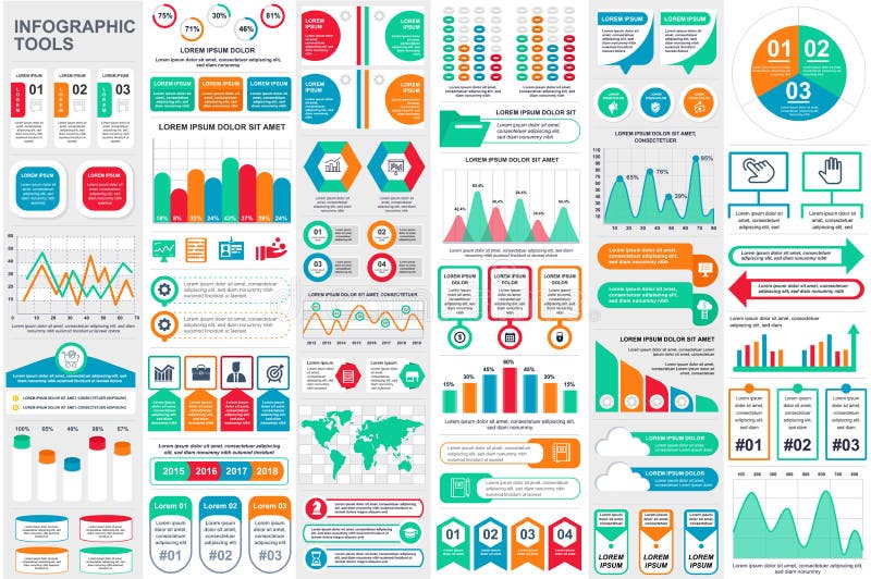 Bundle Infographic Elements Data Visualization Vector Design Template ...