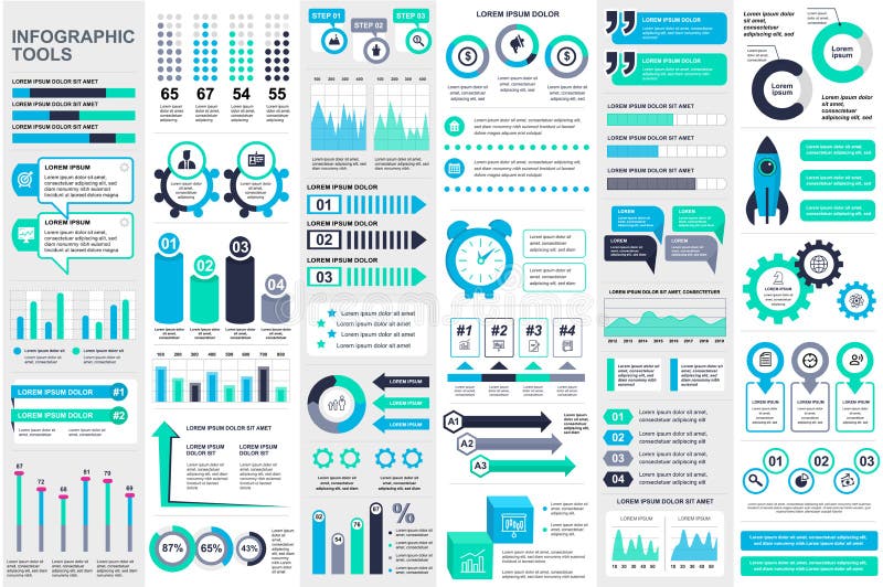 Bundle Infographic Elements Template Stock Vector - Illustration of ...