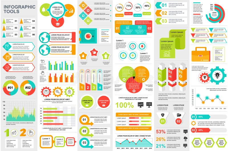 Bundle Infographic Elements Template Stock Vector - Illustration of ...