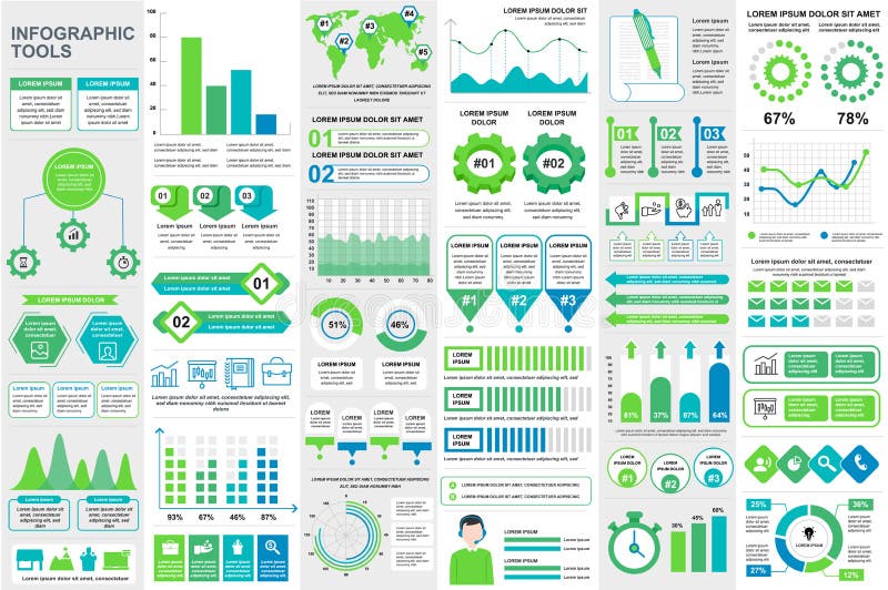Bundle Infographic Elements Data Visualization Vector Design Template ...