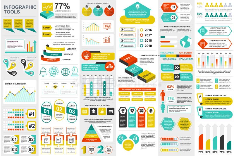 Bundle Infographic Elements Data Visualization Vector Design Template ...