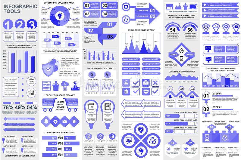 Bundle Infographic Elements Data Visualization Vector Design Stock ...