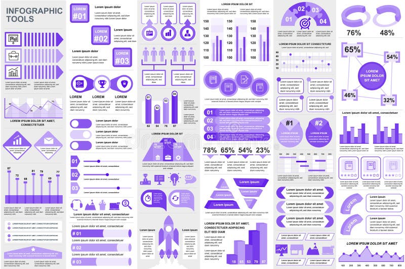 Bundle Infographic Elements Data Visualization Vector Design Stock Vector - Illustration of ...