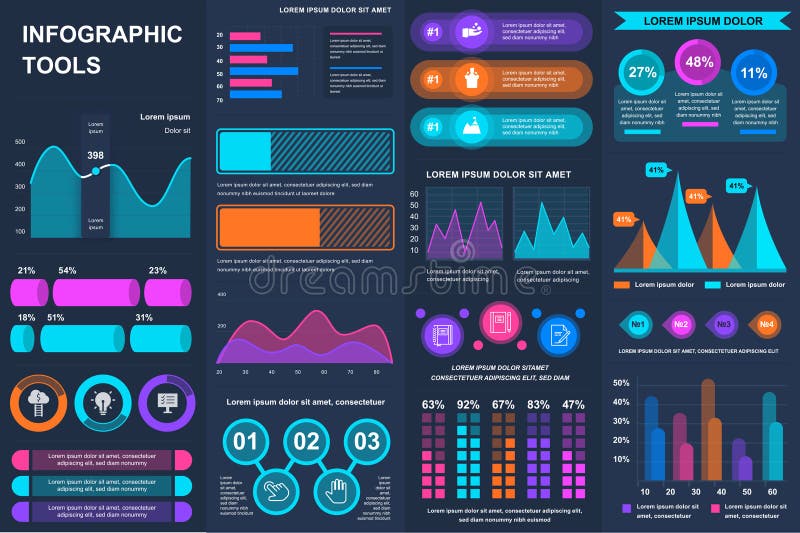 Bundle Infographic UI, UX, KIT Elements. Different Charts, Diagrams ...