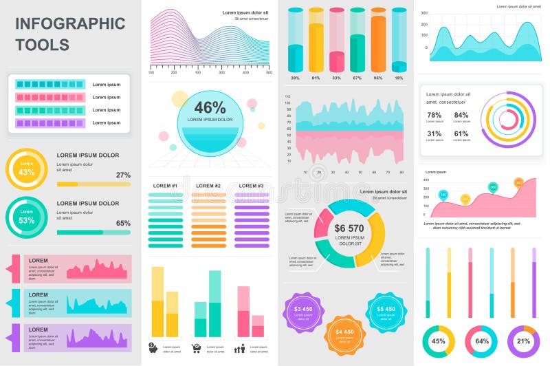 Bundle Infographic UI, UX, KIT Elements. Different Charts, Diagrams ...