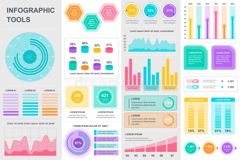 Bundle Infographic UI, UX, KIT Elements. Different Charts, Diagrams ...
