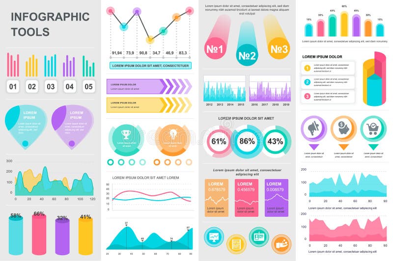 Bundle Infographic UI, UX, KIT Elements. Different Charts, Diagrams ...