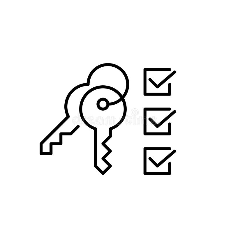 Bundle of Keys and Checklist. Fulfilling Requirement for Home Ownership ...