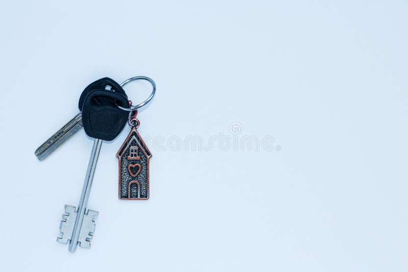 Bundle of Keys with a Keychai in in the Form of a House Stock Photo ...