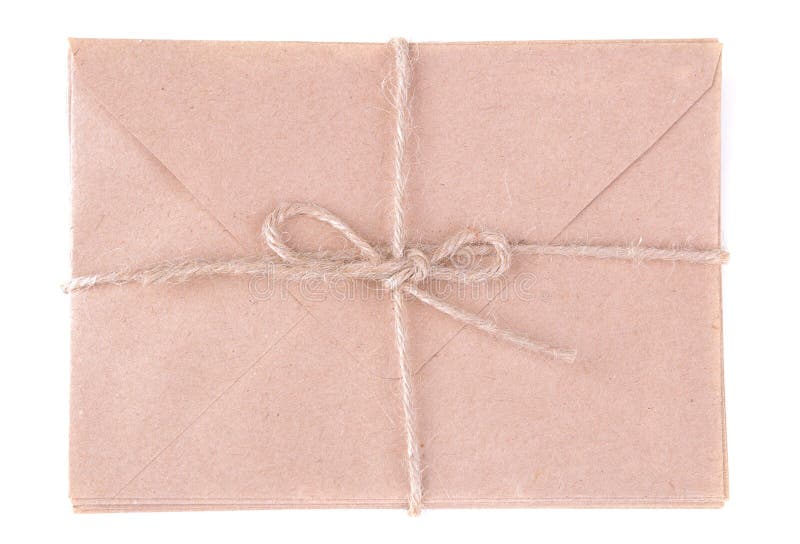 Bundle of Kraft Paper Envelope on White Isolated Background. Mail ...
