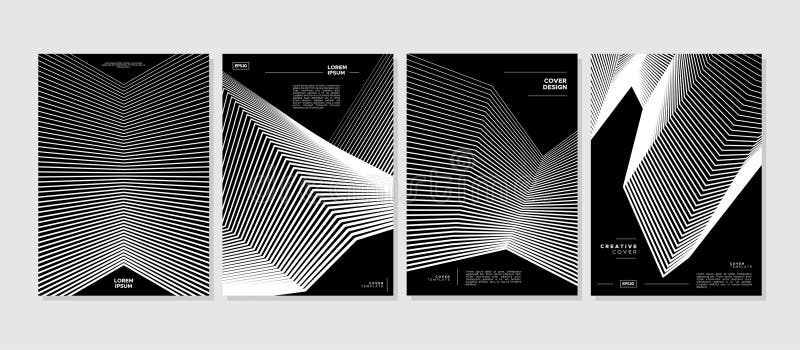 Bundle of Line Stripe Abstract Cover Design. Modern Digital Line Blend ...